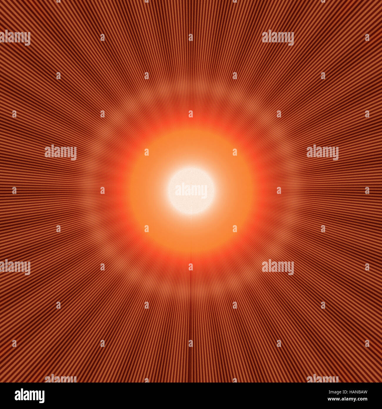 red halo effect with shiny rays and bright light in the center Stock ...