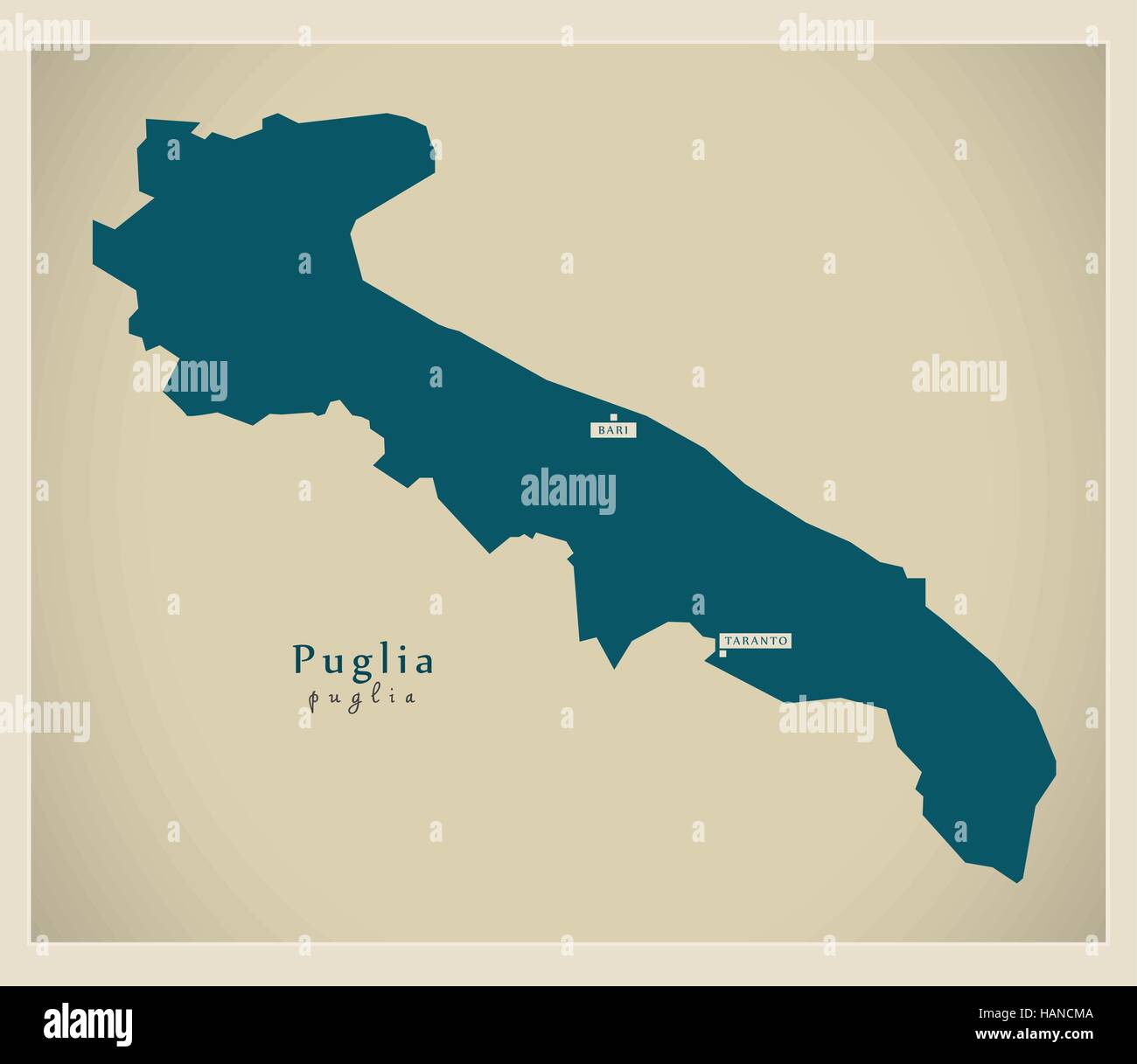 Puglia map vector hi-res stock photography and images - Alamy