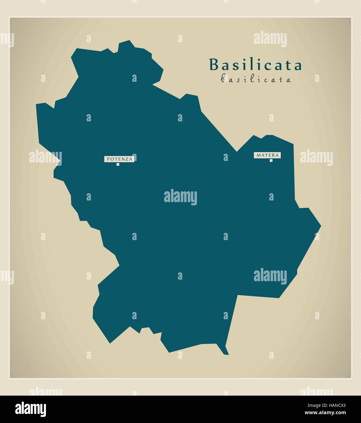 Modern Map - Basilicata IT Italy Stock Vector Image & Art - Alamy