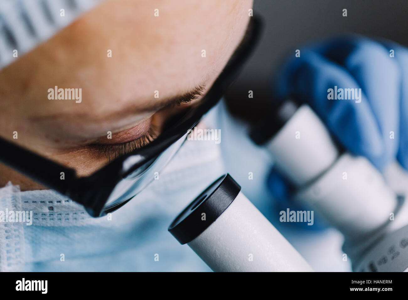 Close up view of scientist eye Stock Photo - Alamy