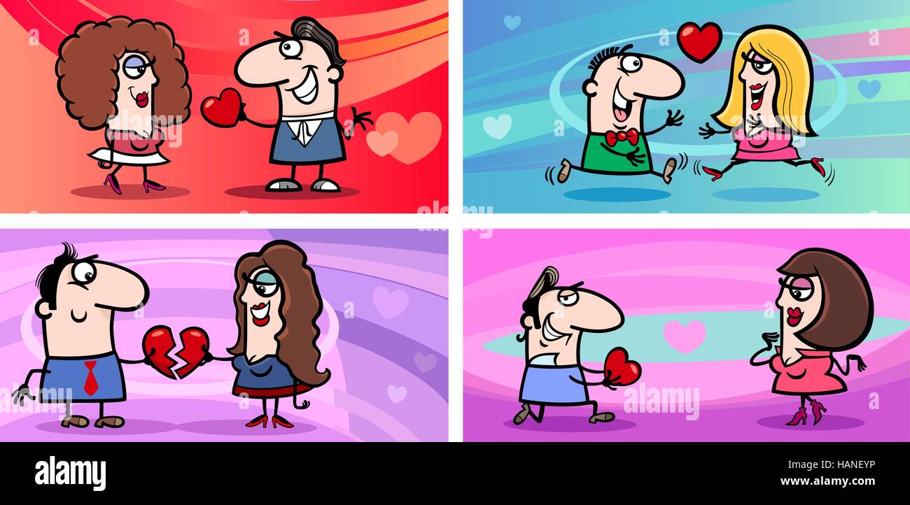 Cartoon illustration greeting cards people hi-res stock photography and ...