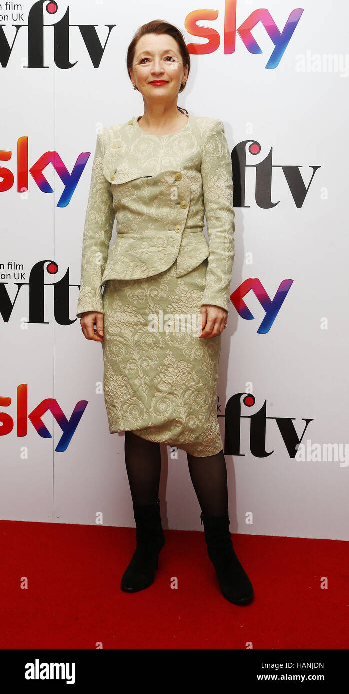 Lesley Manville arrives at the Women in Film & TV Awards at the Hilton ...