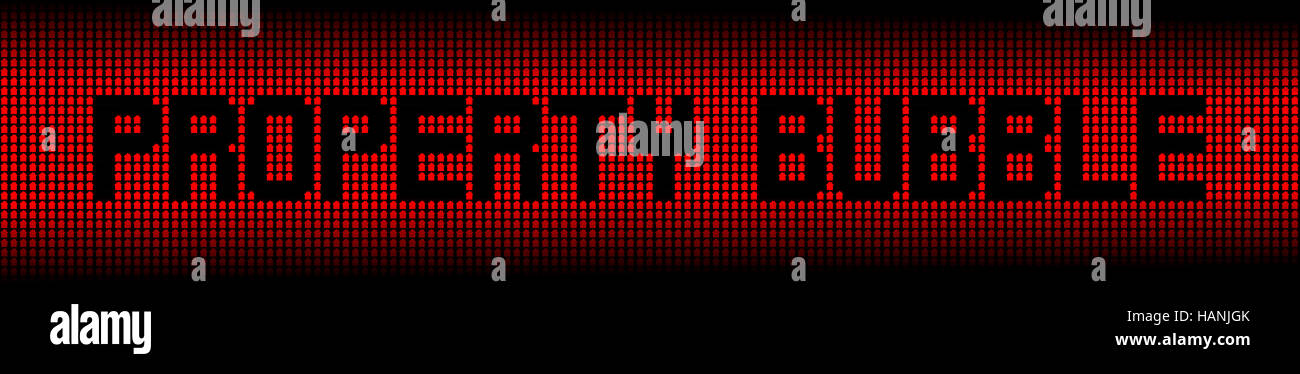 Property Bubble text on abstract houses background illustration Stock ...