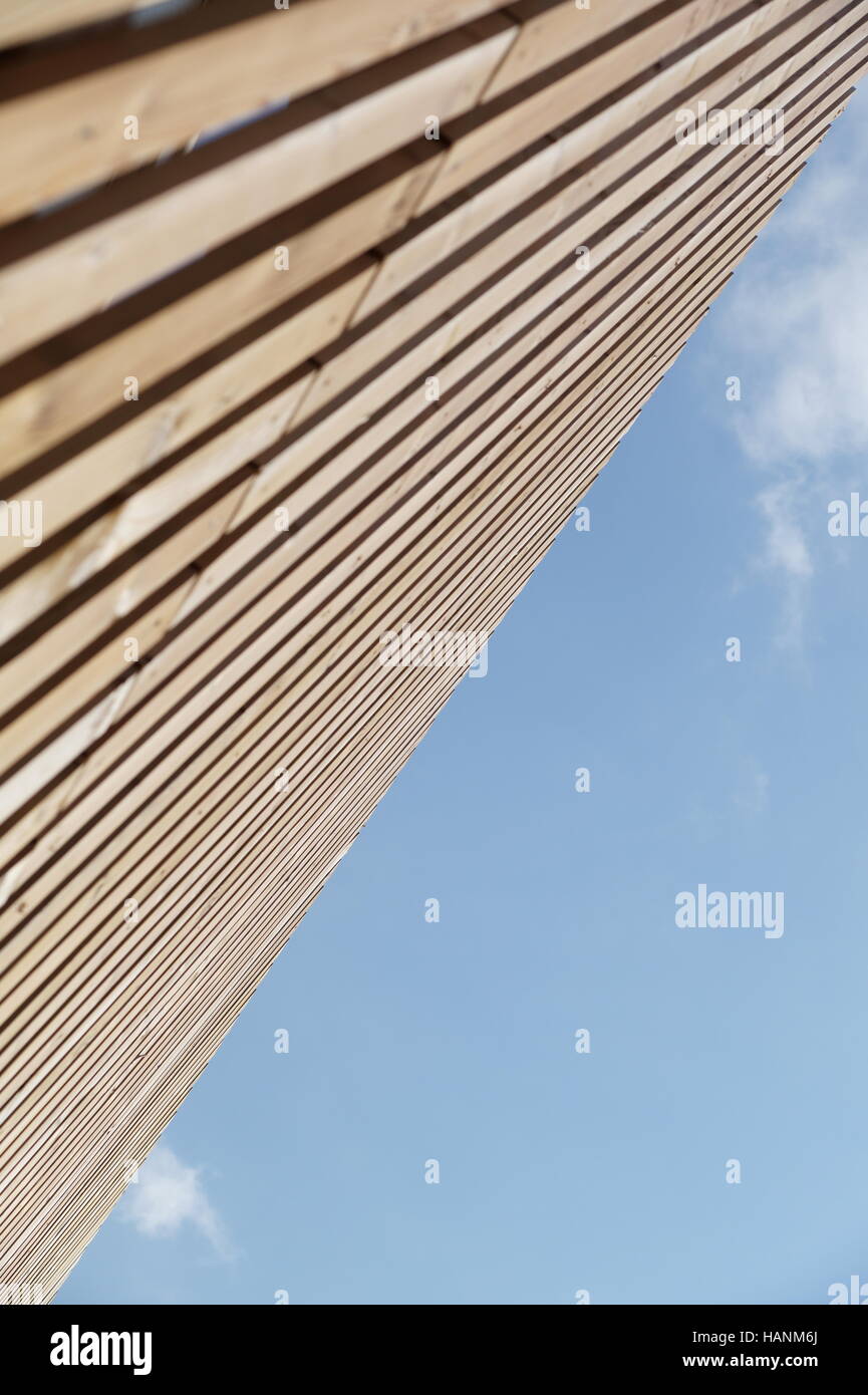 wooden facade modern perspective Stock Photo - Alamy