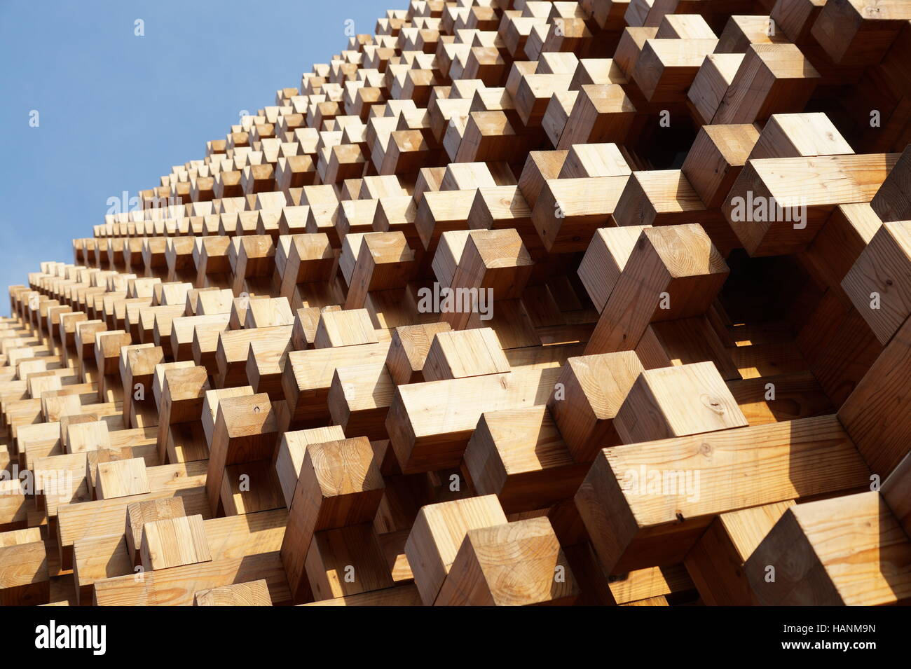 wooden facade modern perspective Stock Photo - Alamy