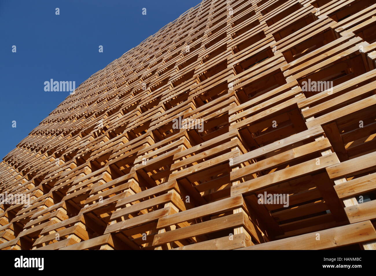wooden facade modern perspective Stock Photo - Alamy