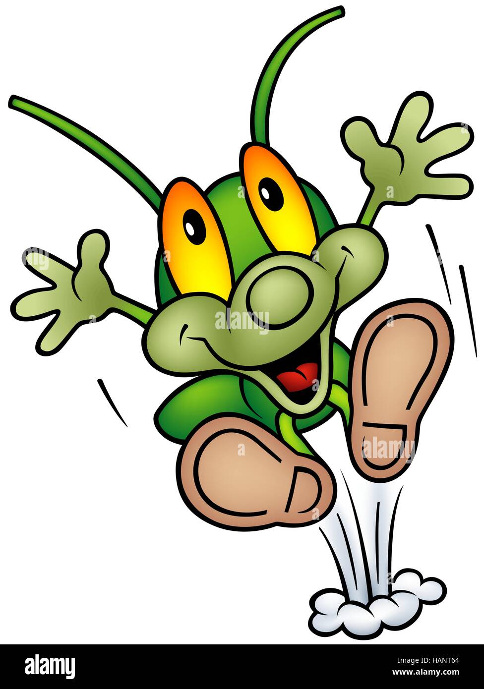 Happy Green Bug Jumping Stock Vector Image & Art - Alamy