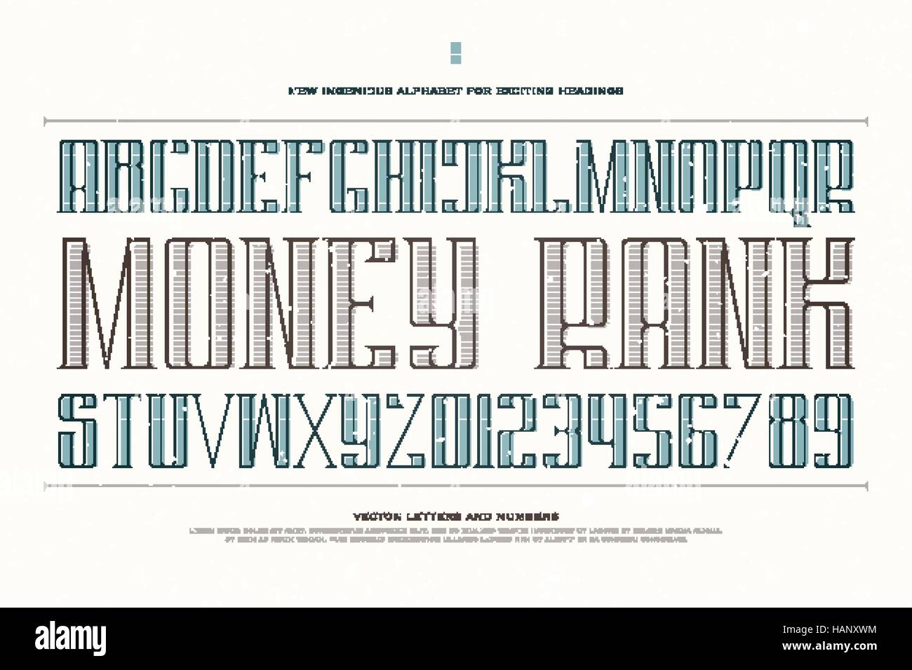 vintage money alphabet letters and numbers. vector font type design ...