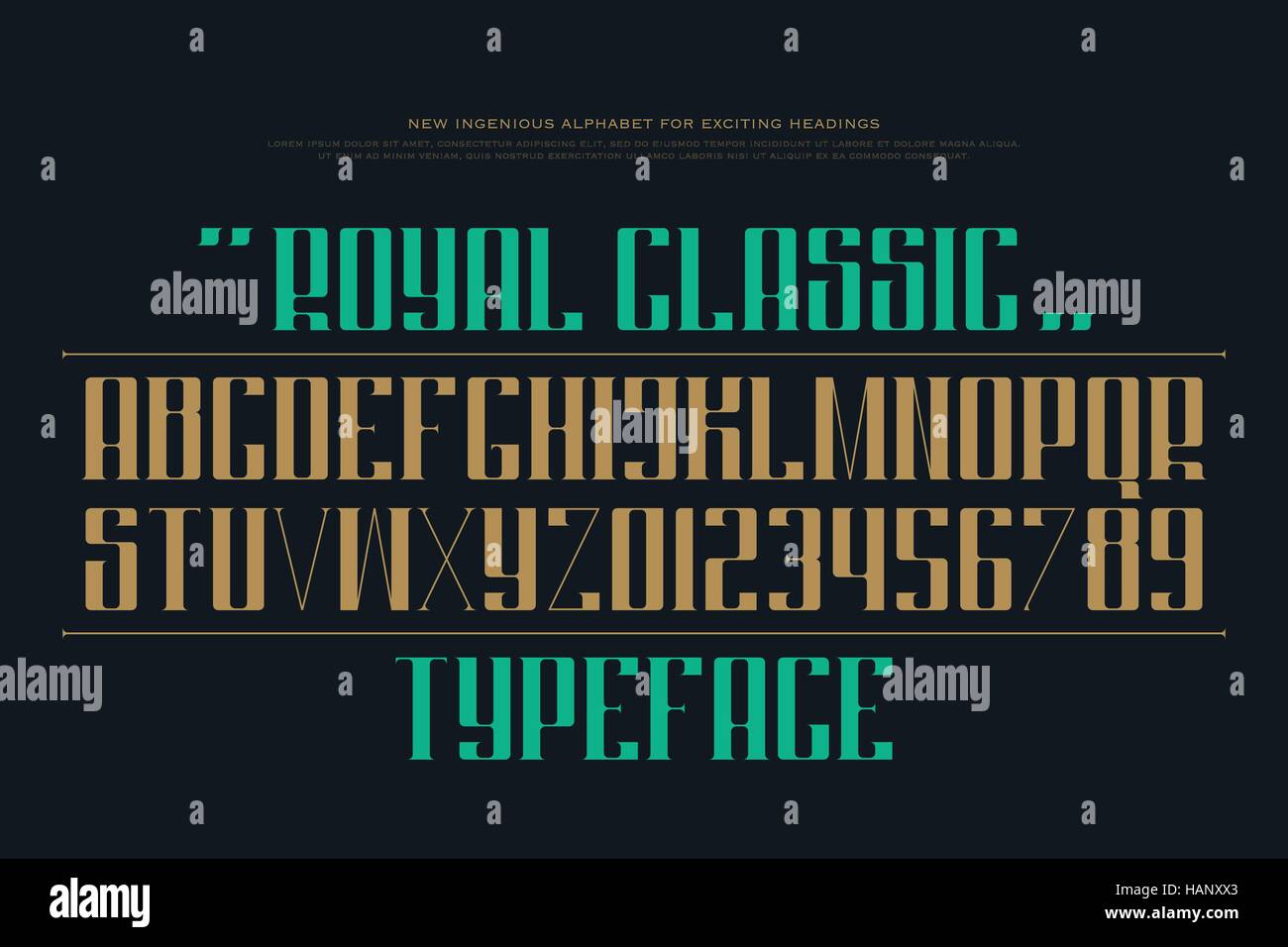 uppercase alphabet letters and numbers. vector font type design ...