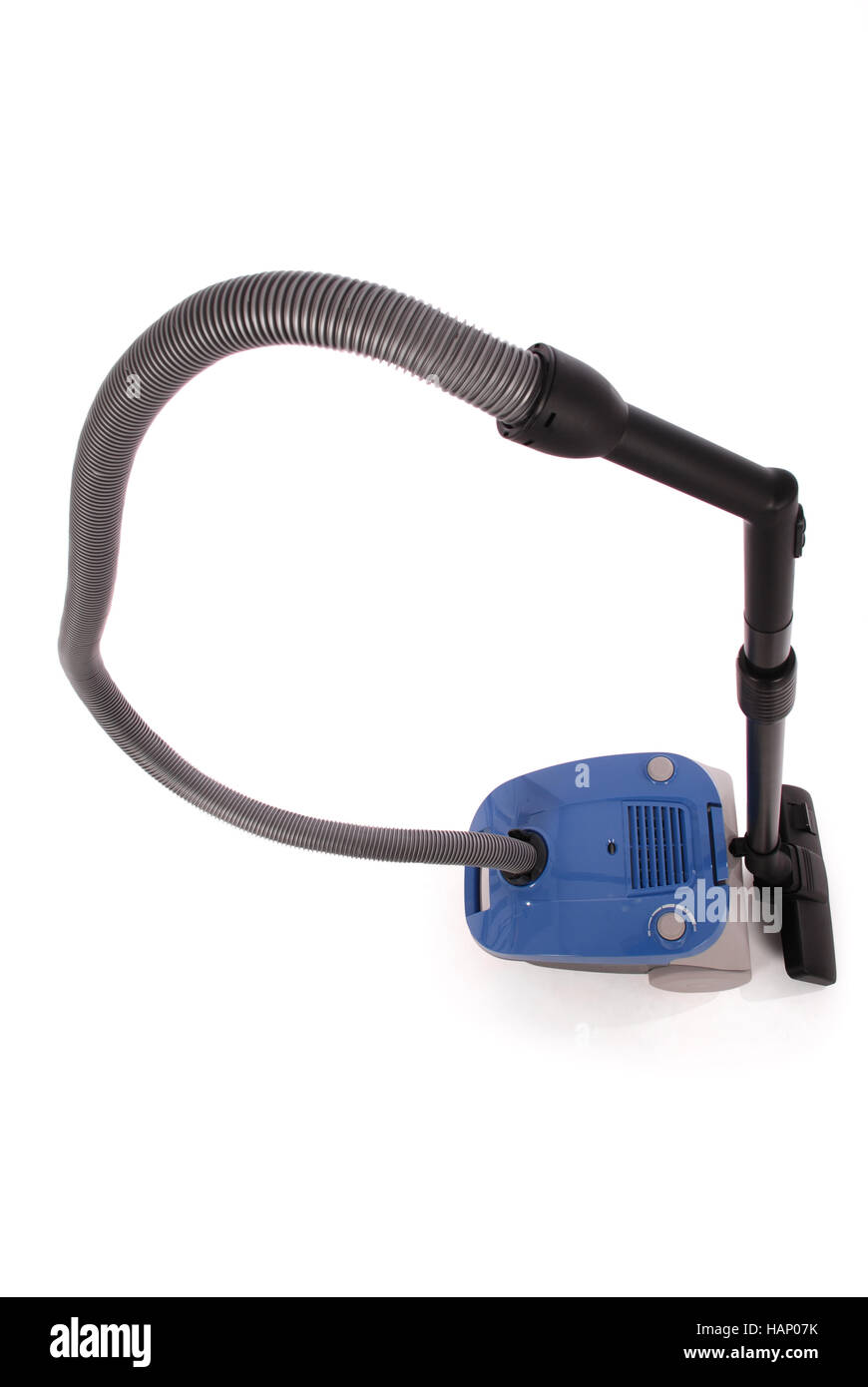 Blue vacuum cleaner isolated on white background with soft shadow Stock ...