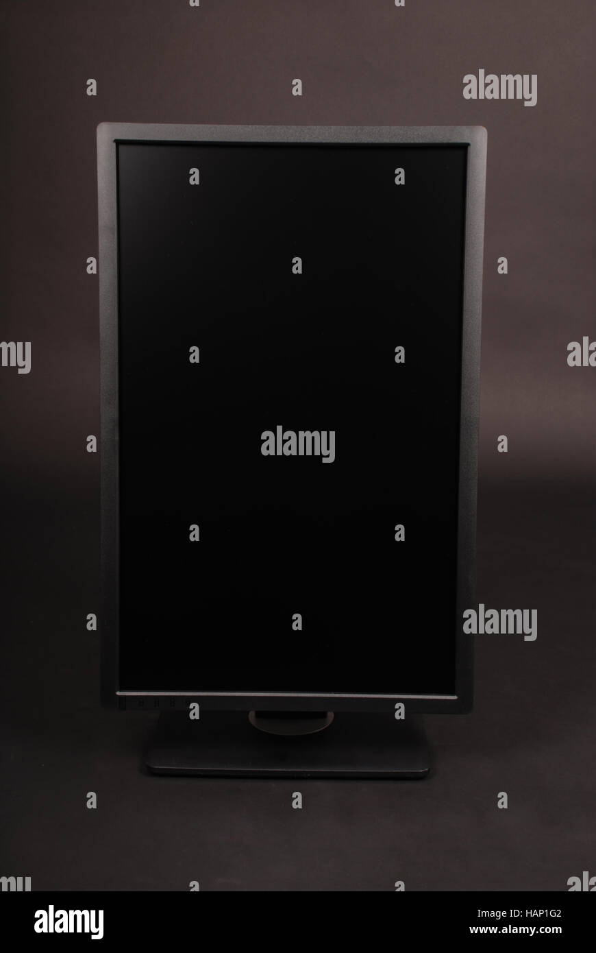 Black PC monitor black background with soft shadow (Clipping path Stock ...