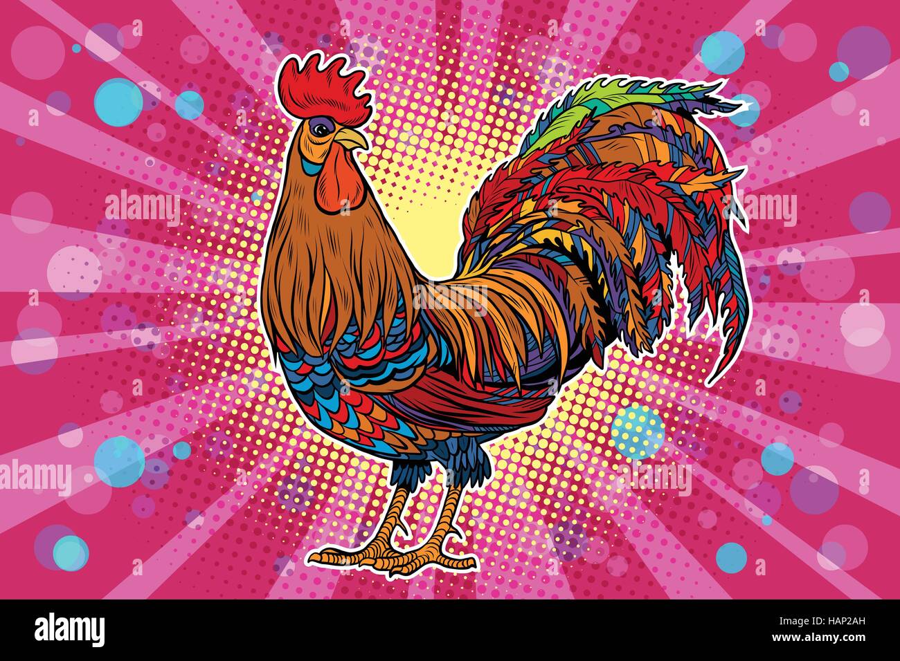 Farm bird rooster on holiday background Stock Vector Image & Art - Alamy