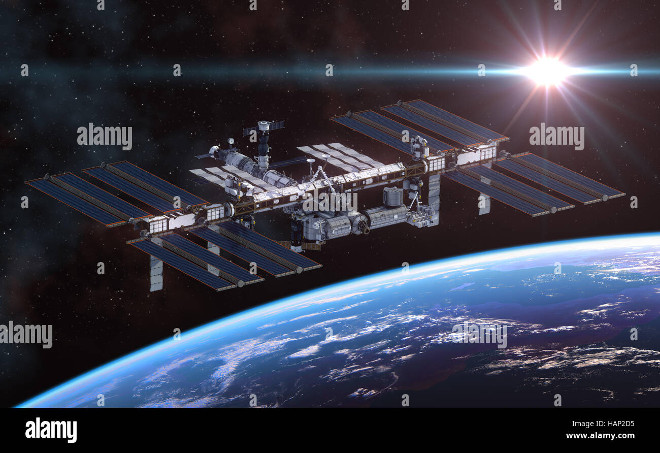 International Space Station Orbiting Earth Stock Photo - Alamy
