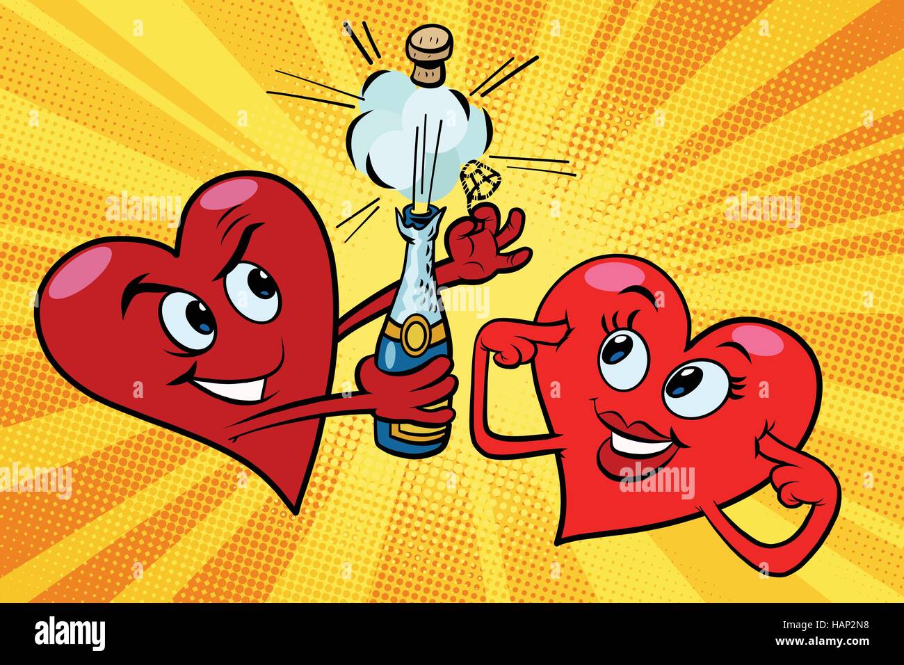 Lady with champagne Stock Vector Images - Alamy