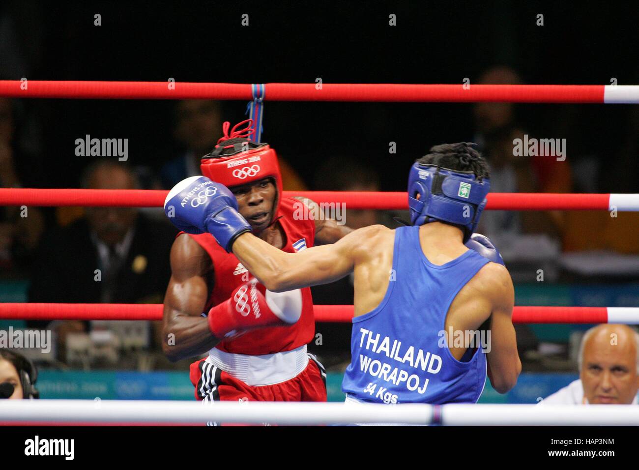 G ORTIZ & WORAPOI PETCHKOOM OLYMPIC BOXING ATHENS GREECE 29 August 2004 ...