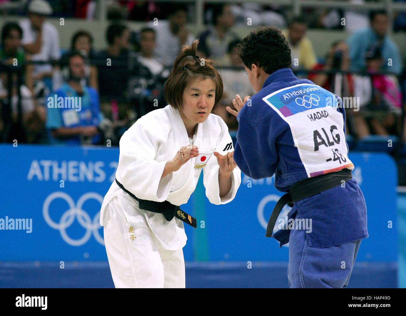 Ryoko Tani And S Haddad Olympic Judo Athens Greece 13 August 2004 Stock