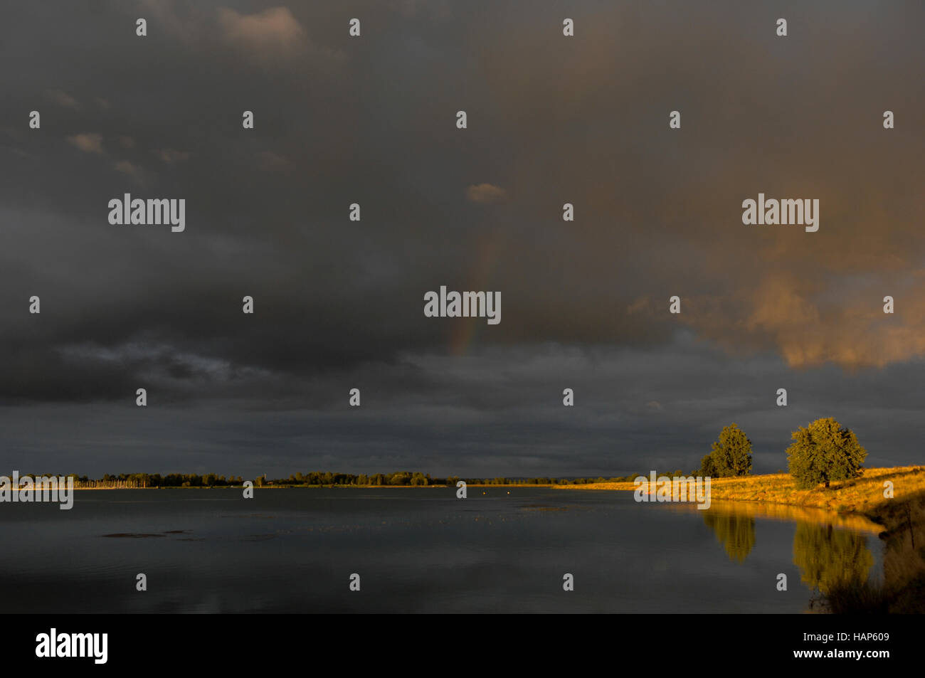 Rain over lake hi-res stock photography and images - Alamy