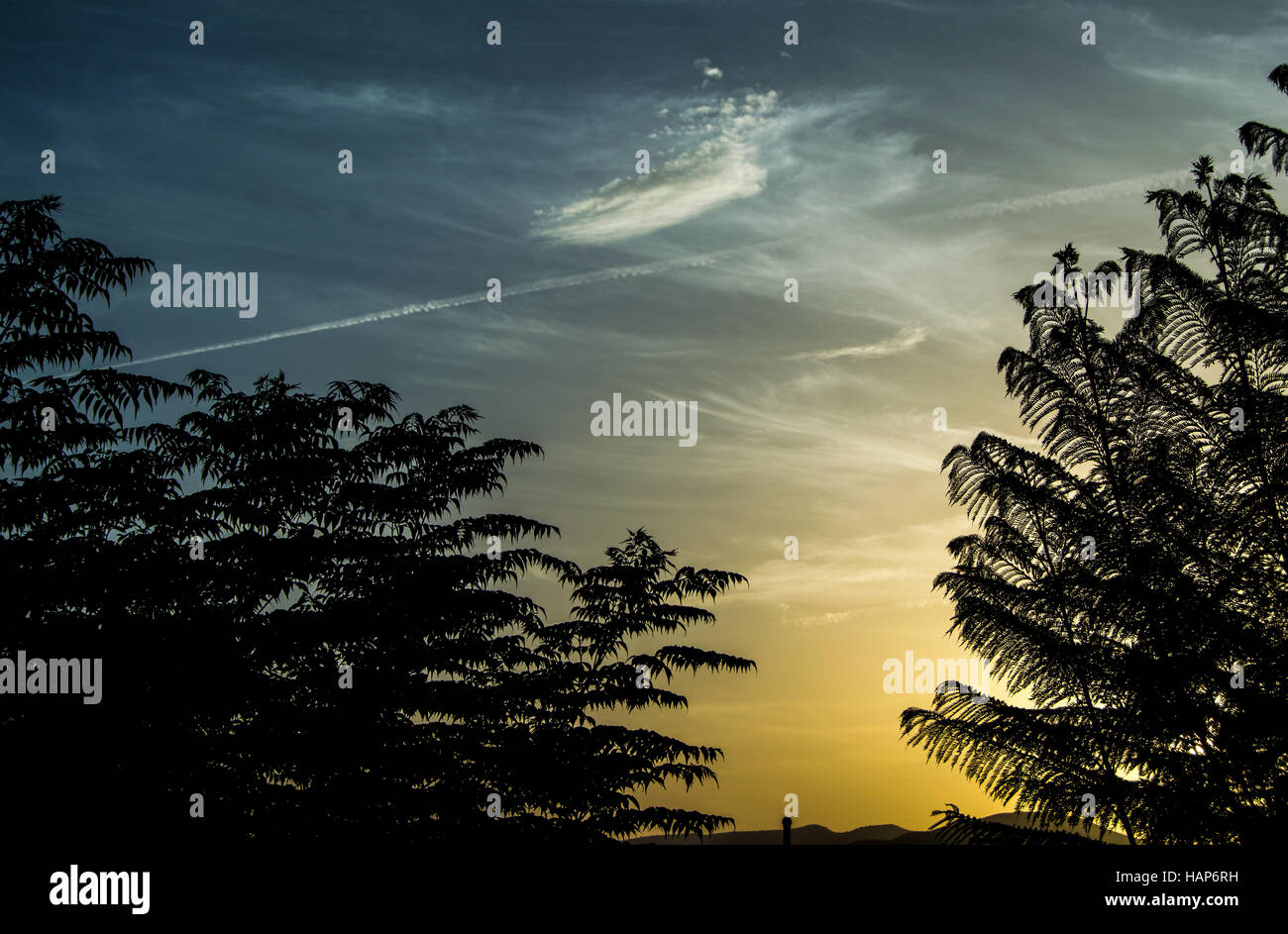 landscape, sunset sky Stock Photo - Alamy