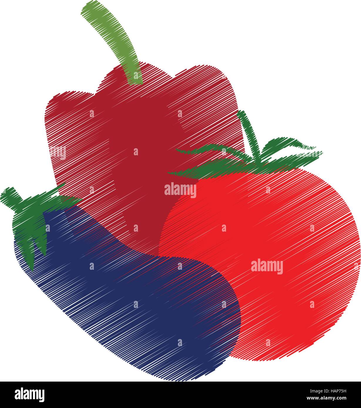 Isolated eggplant pepper and tomato design Stock Vector Image & Art - Alamy