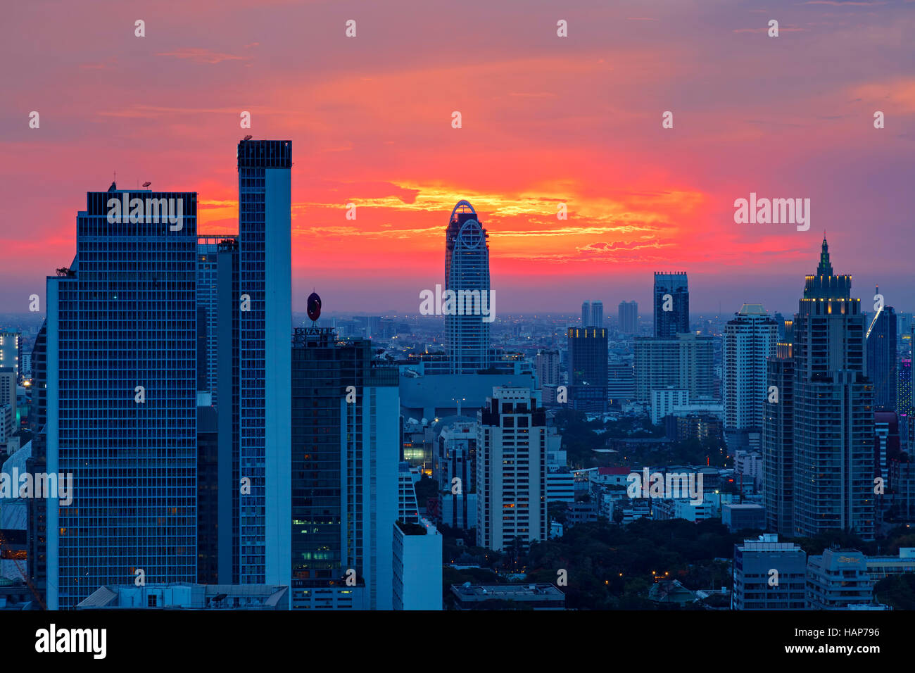 Sunset over Bangkok, Thailand Stock Photo - Alamy