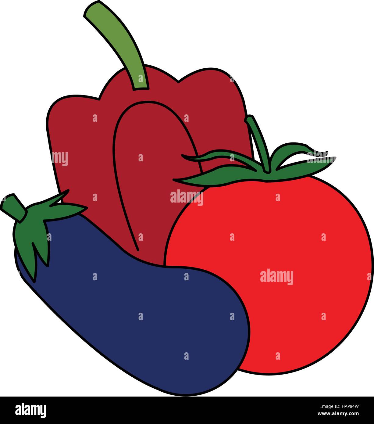 Isolated Eggplant Pepper And Tomato Design Stock Vector Image And Art Alamy