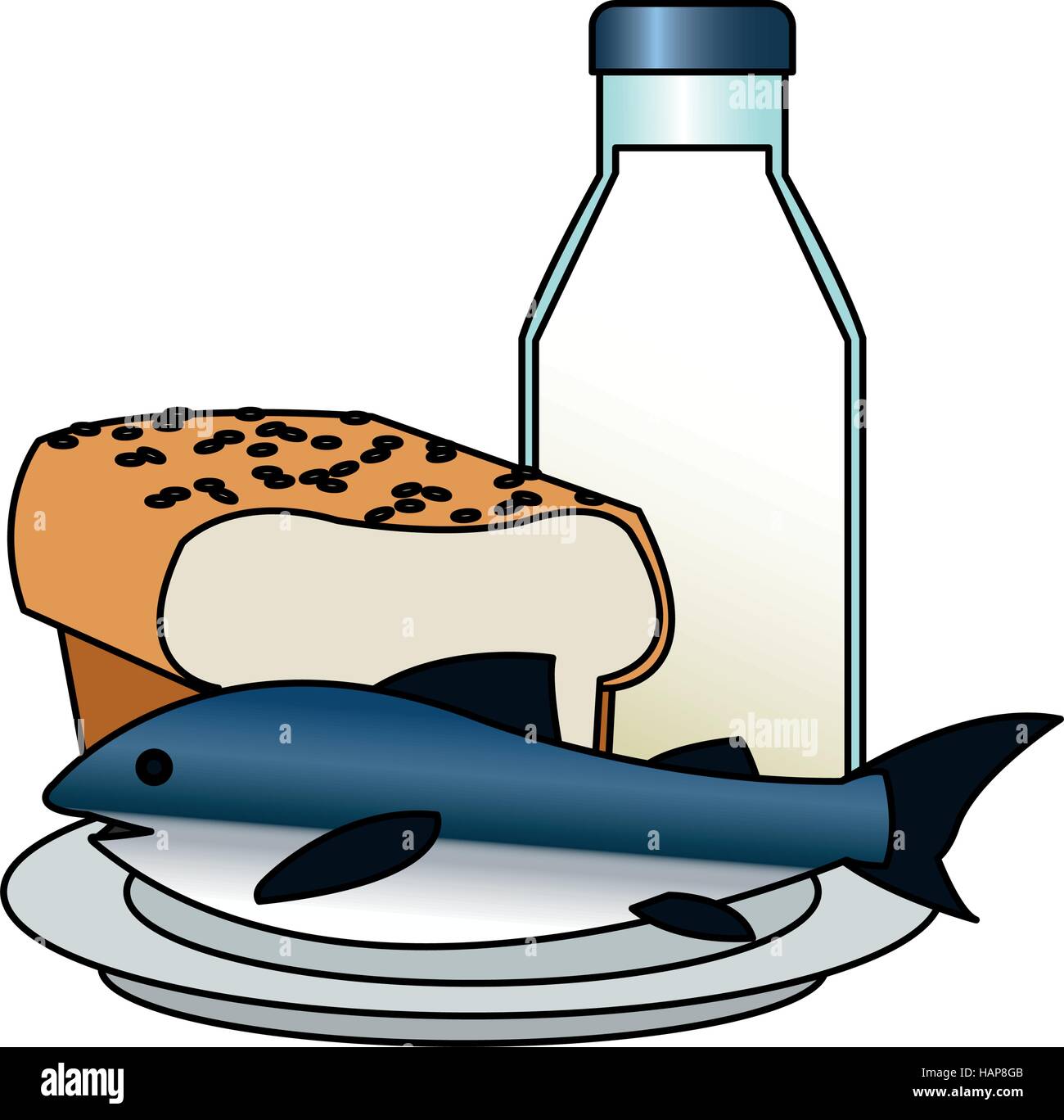 Fish bread market Stock Vector Images - Alamy