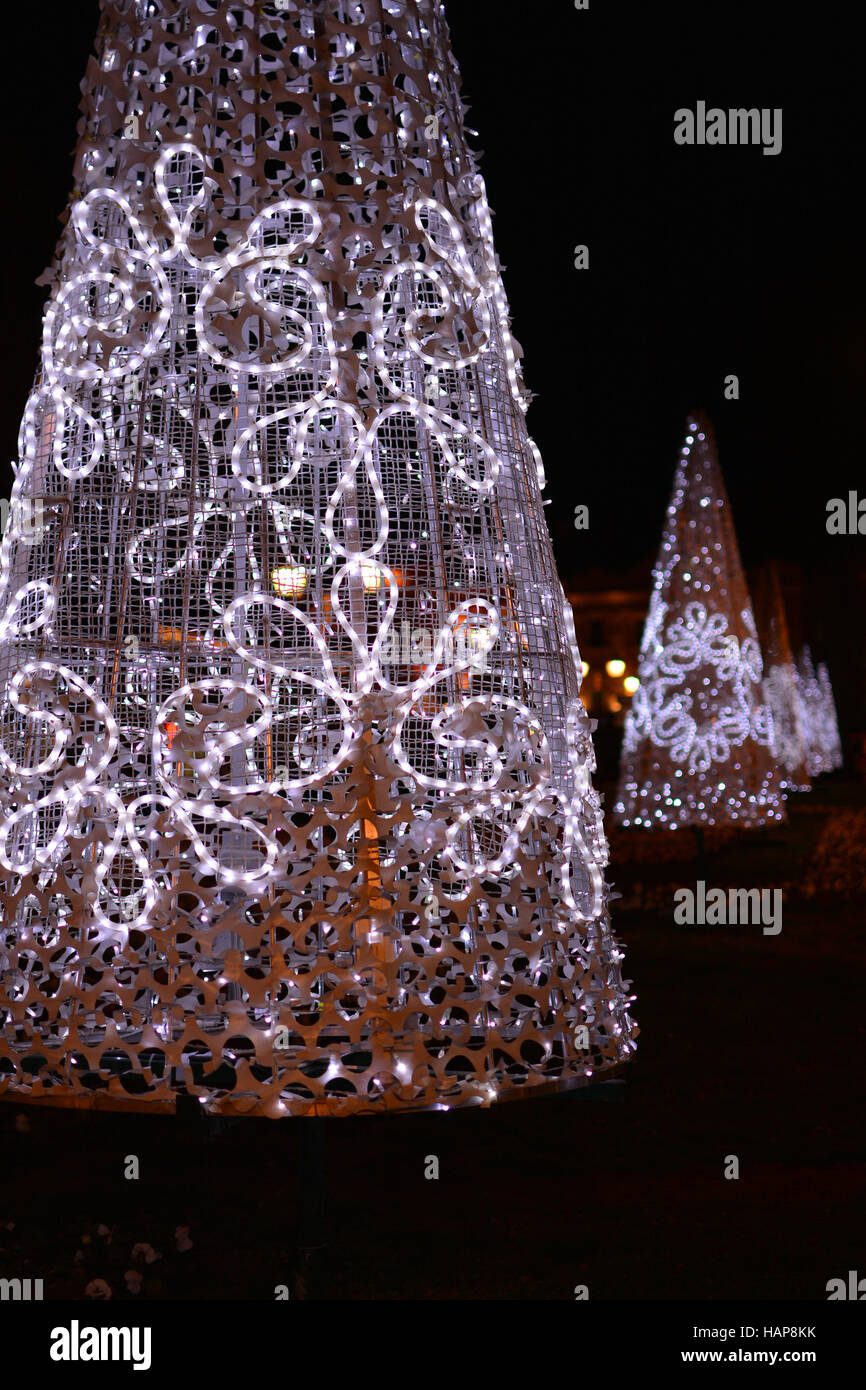 Christmas tree street decoration Stock Photo - Alamy