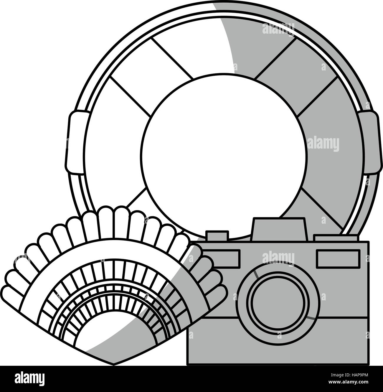 Isolated save float camera and shell design Stock Vector Image & Art ...