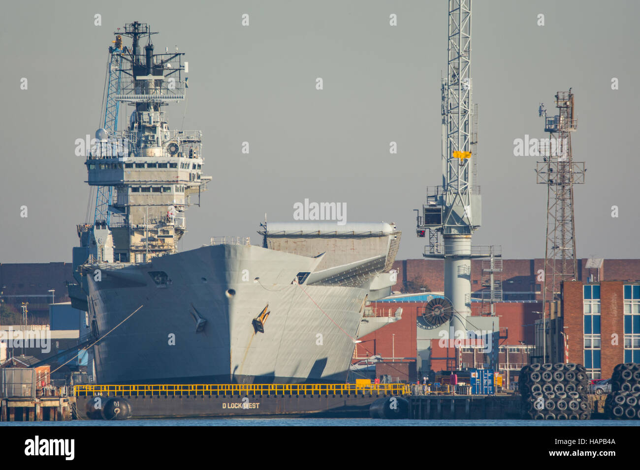 HMS Illustrious is made ready for it's final voyage at Portsmouth Naval ...