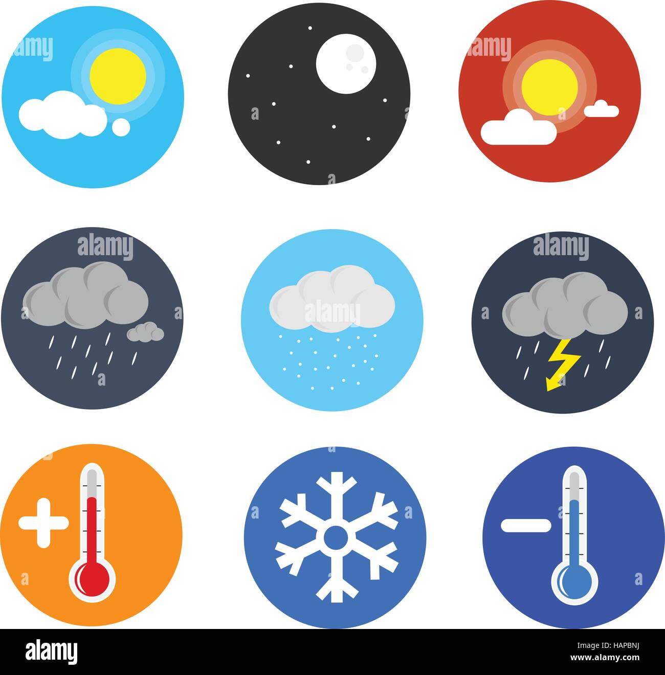 Great designed set of set of weather icons that can be used in various ...