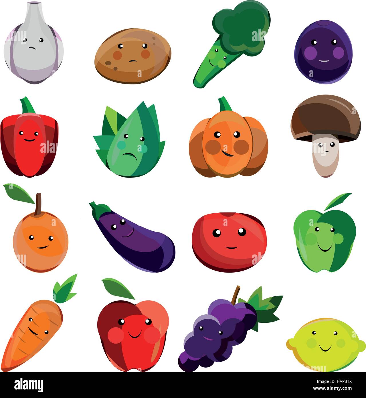 Great designed set of cartoon vegetables that can be used in various ...