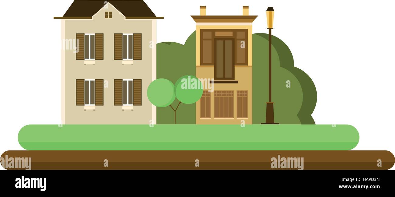 Street center city view Stock Vector Images - Alamy