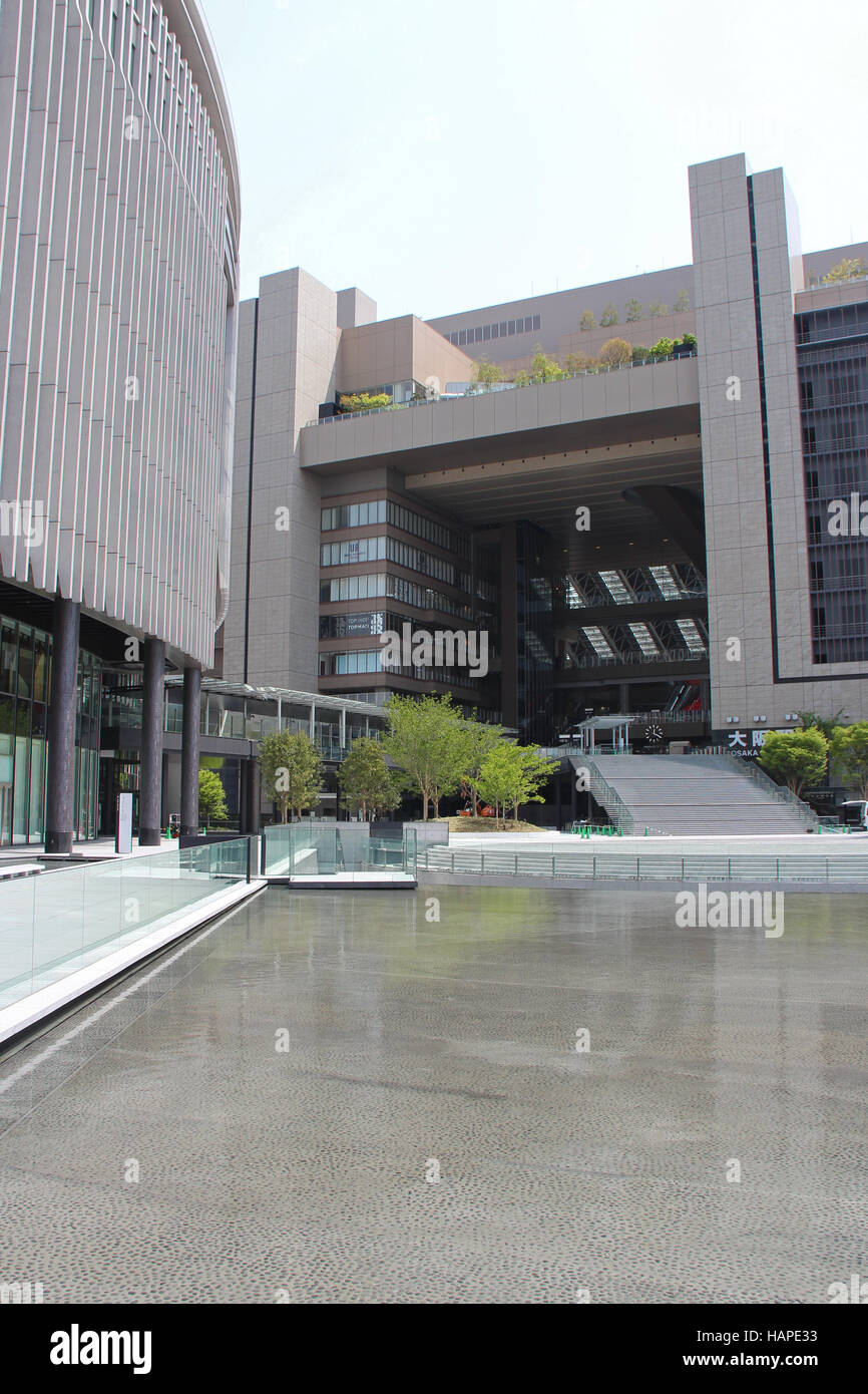 Modern buildings closed to the railway station of Osaka (Japan Stock ...