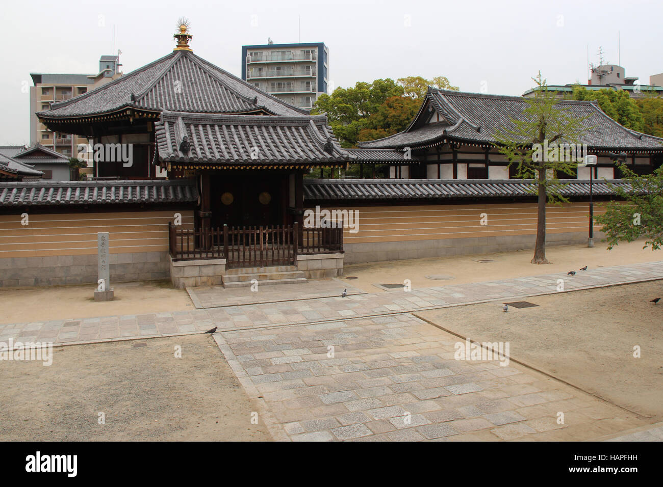 Buildings in a Shintoist temple (Shitenno-ji) in Osaka (Japan Stock ...