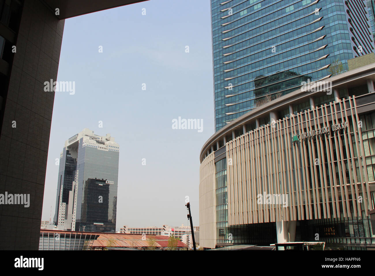 Modern buildings closed to the railway station of Osaka (Japan Stock ...