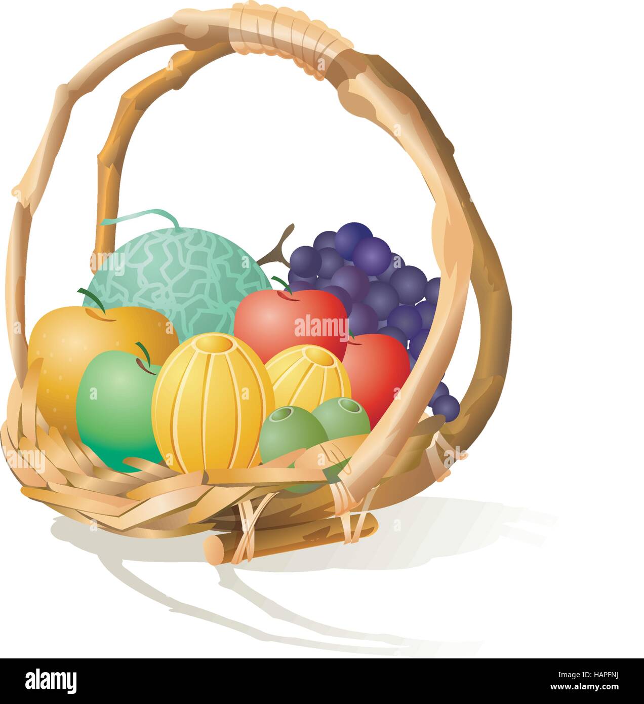 Basket kiwi fruit in Stock Vector Images - Alamy