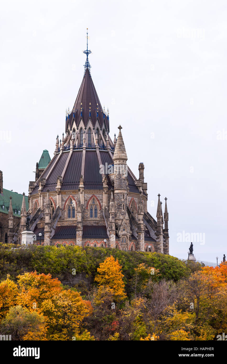 The Library of Parliament located at the back of Centre Block of the ...