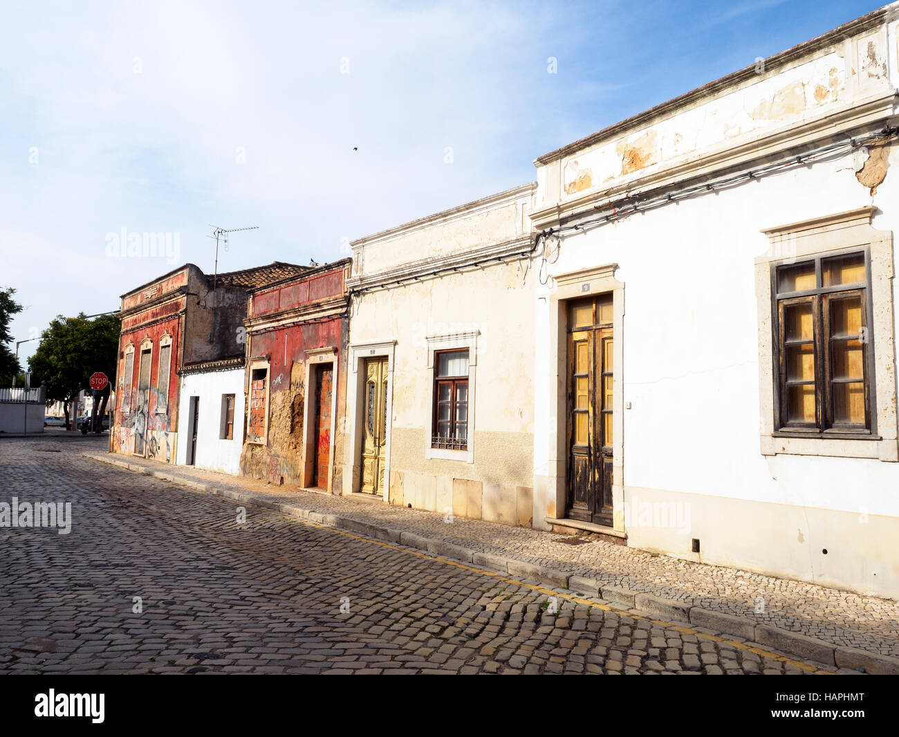 Facade of an old house in Faro - Algarve region, Portugal Stock Photo ...