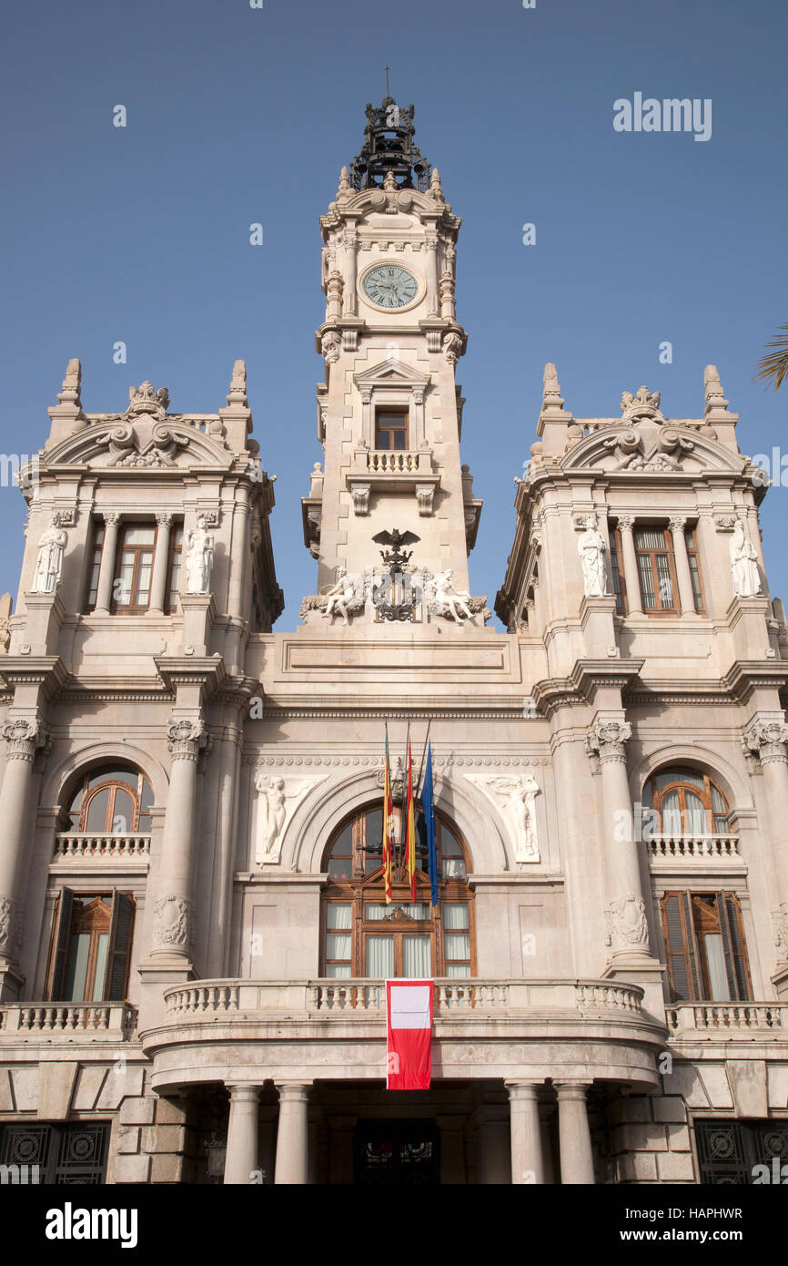 Facade of City Hall; Valencia; Spain Stock Photo - Alamy