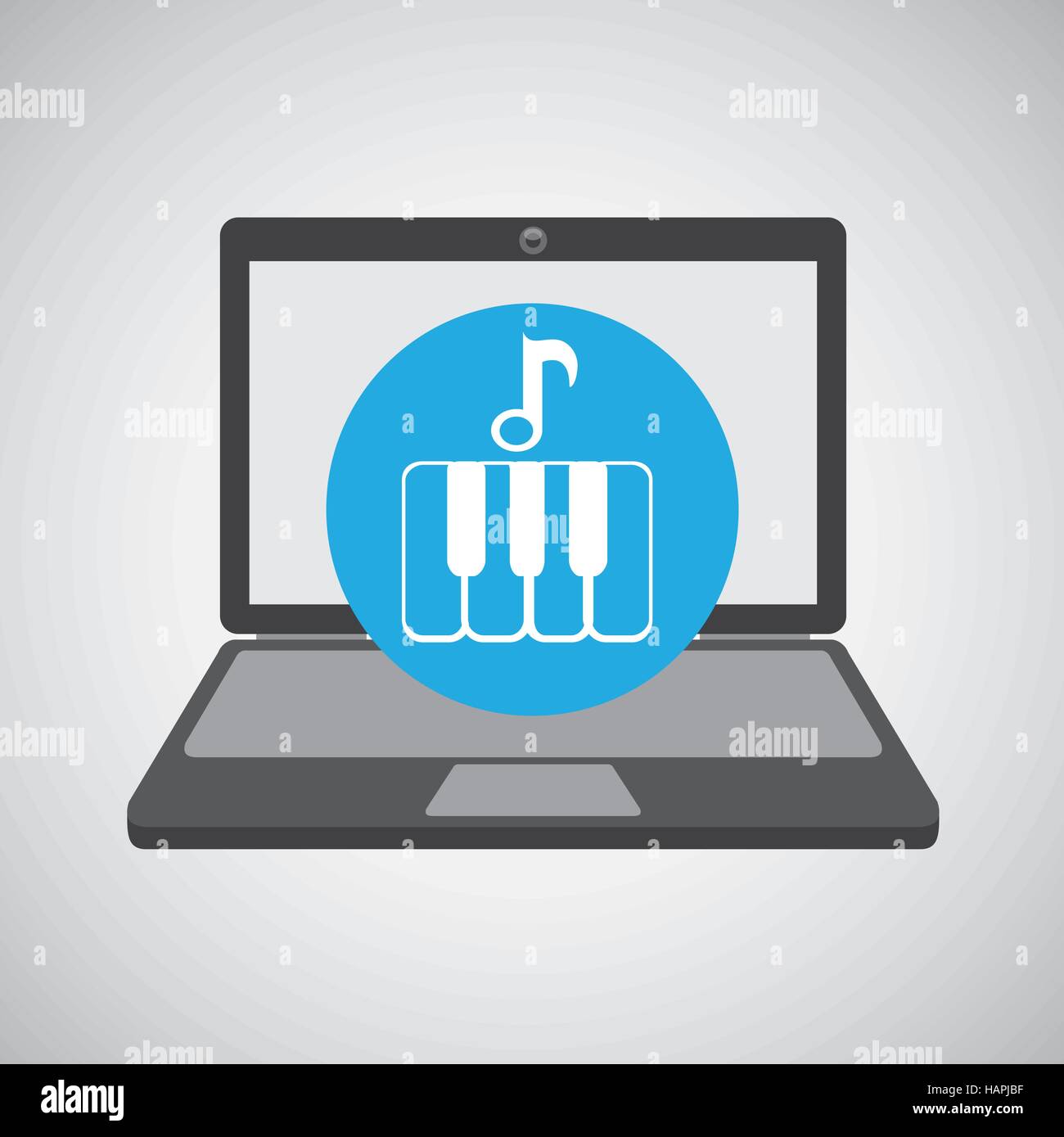 laptop music technologykeyboard piano vector illustration eps 10 Stock ...