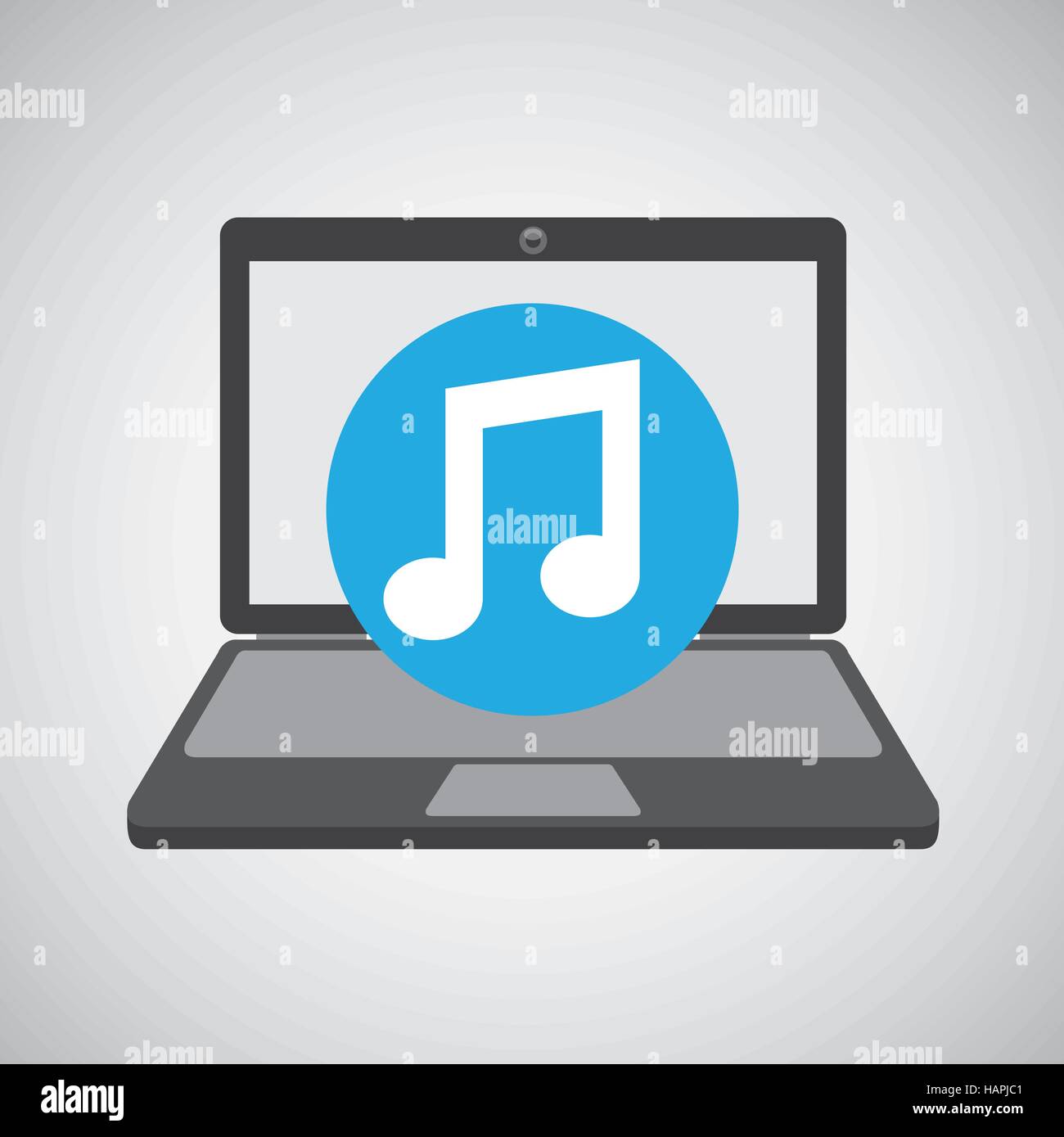 laptop music note technology vector illustration eps 10 Stock Vector ...