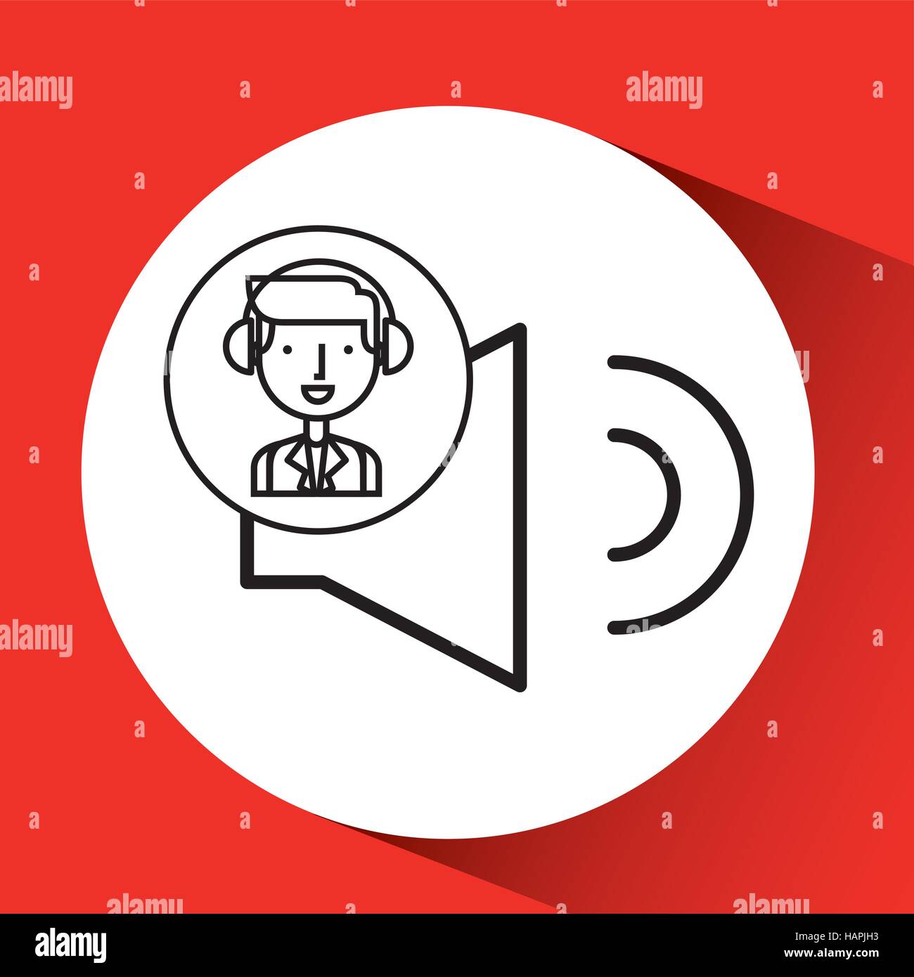man hand drawing listening music sound vector illustration eps 10 Stock ...