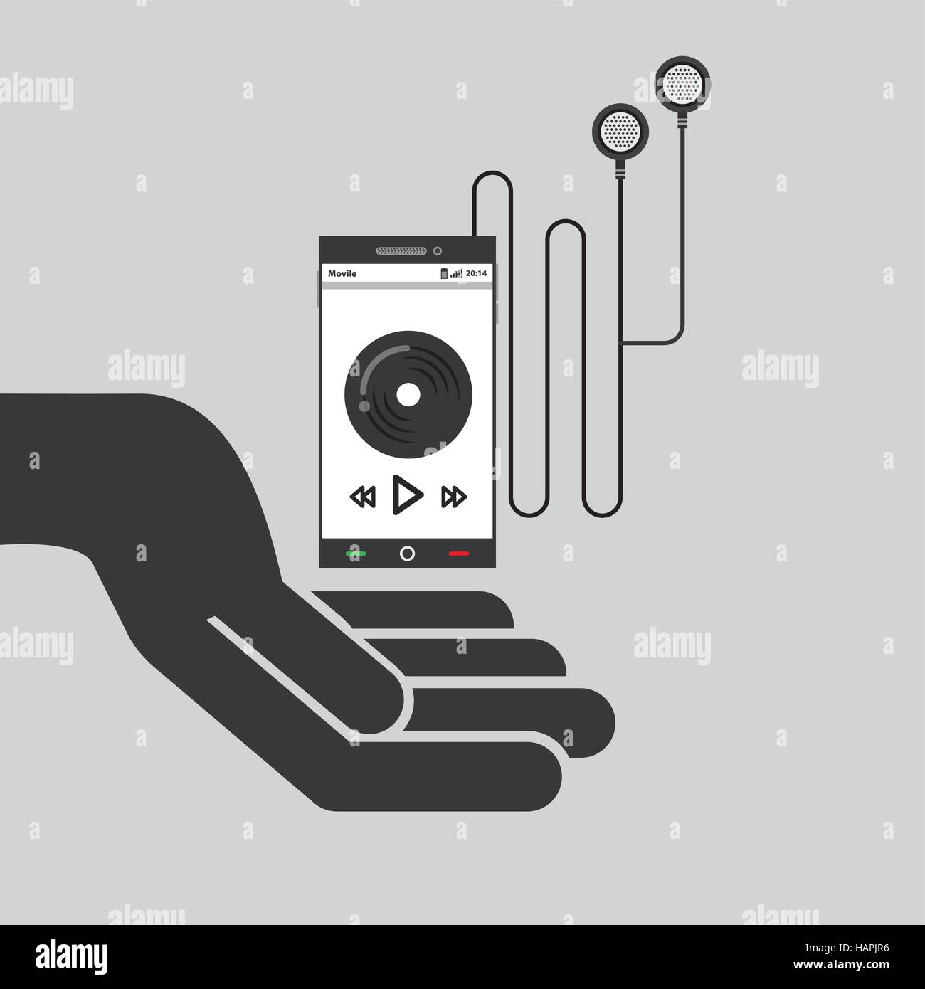 Student hearing song using headset Stock Vector Images - Alamy