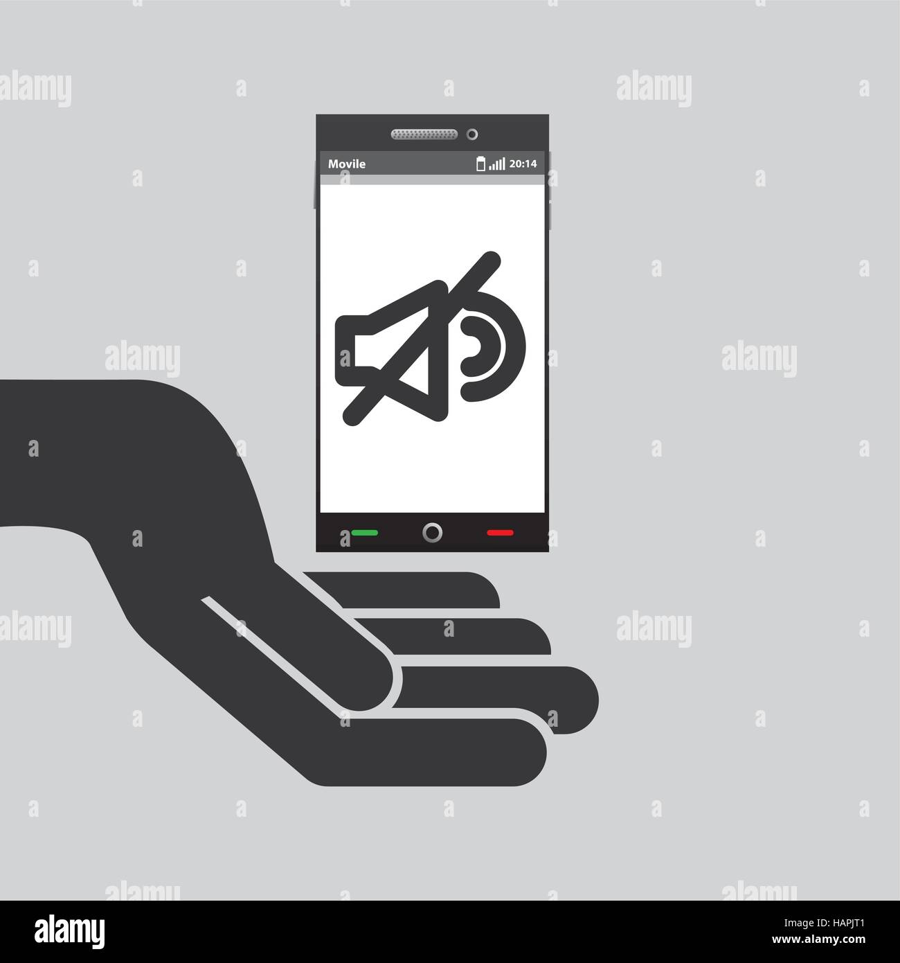 hand mobile phone no volume vector illustration eps 10 Stock Vector ...