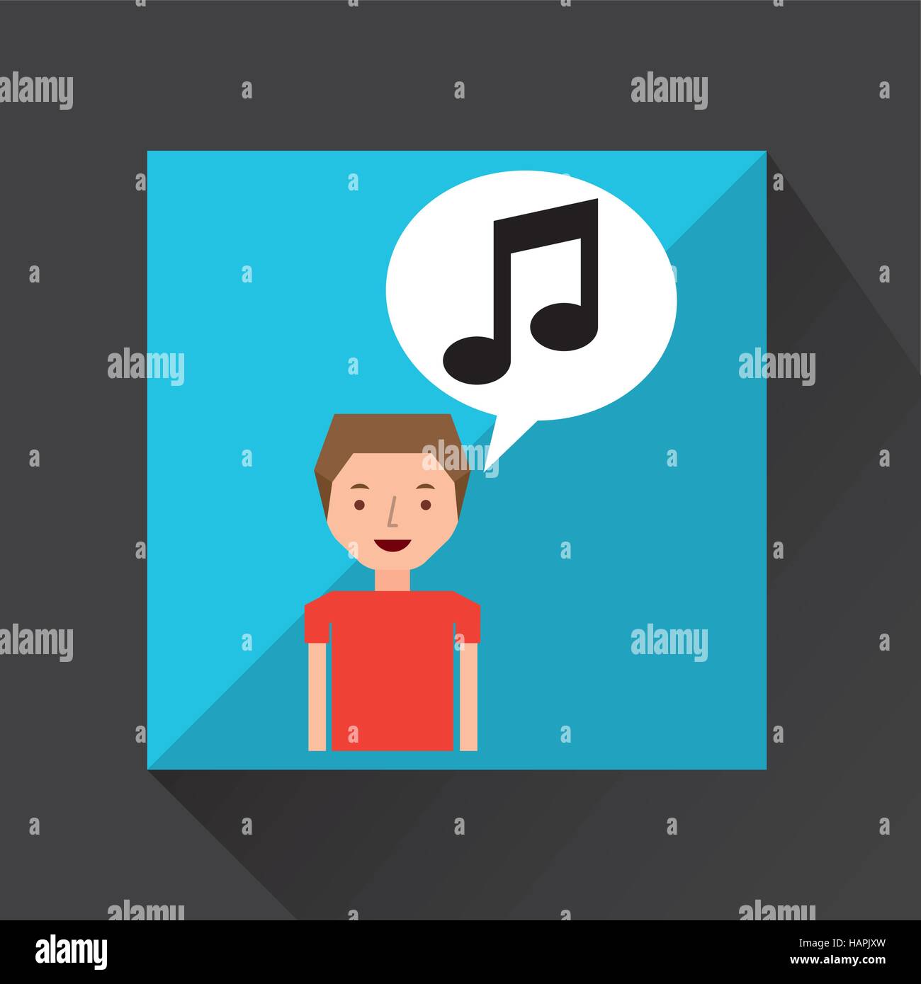 young boy music note concept vector illustration eps 10 Stock Vector ...