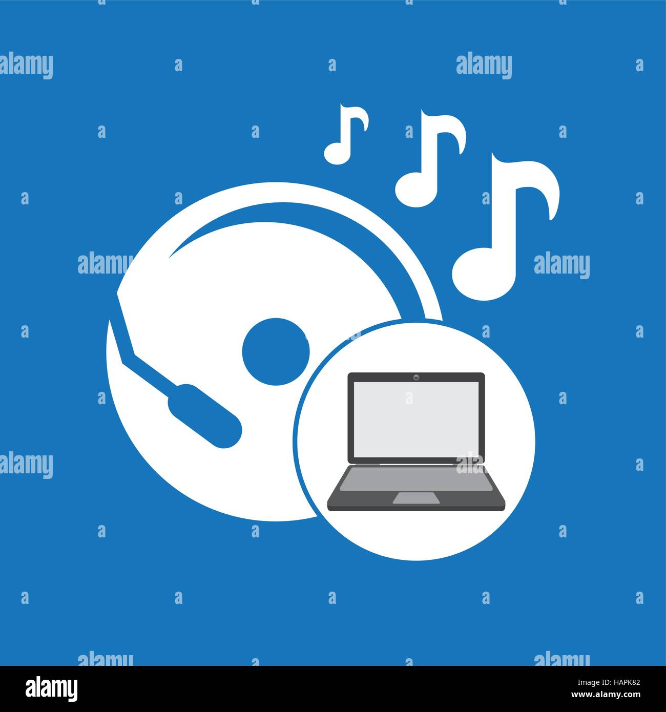 laptop music technology console disk vector illustration eps 10 Stock ...