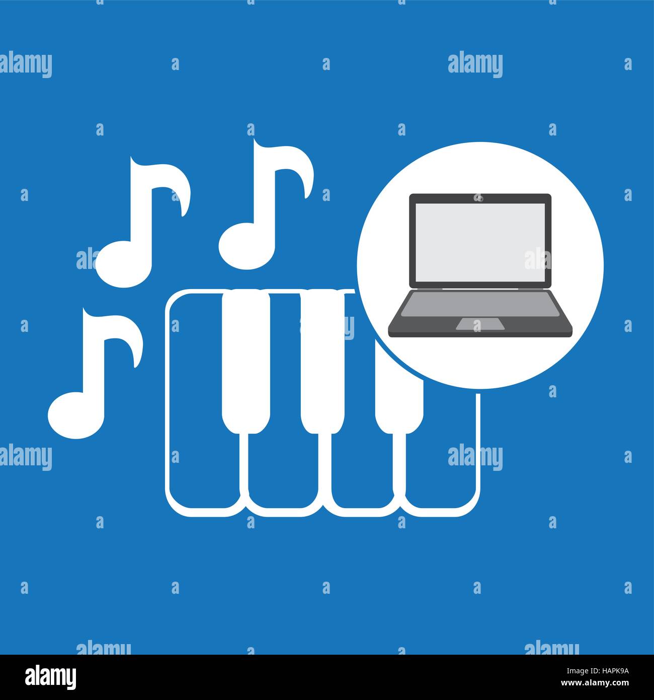 laptop music technology keyboard vector illustration eps 10 Stock ...