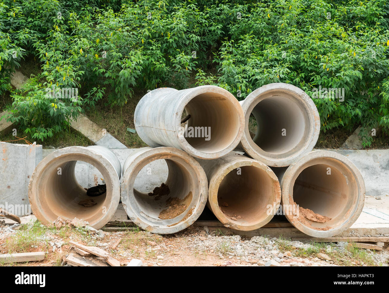 Drain channel with concrete pipes hi-res stock photography and images ...