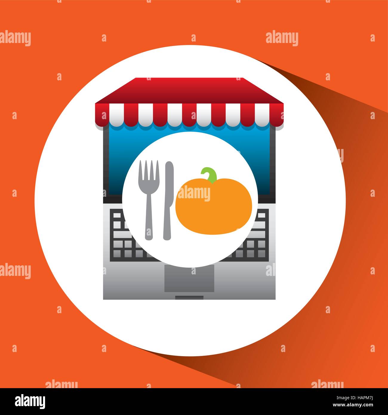 pumpkin online shopping app vector illustration eps 10 Stock Vector ...
