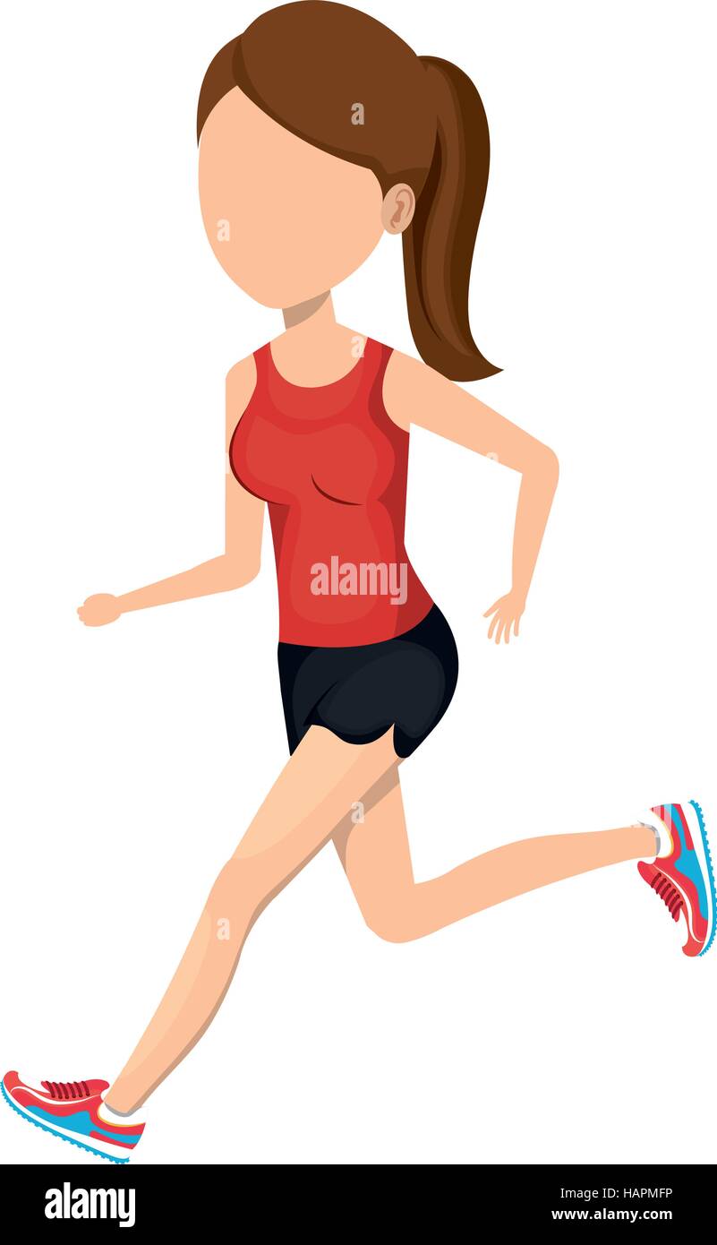 woman running character athlete vector illustration design Stock Vector ...